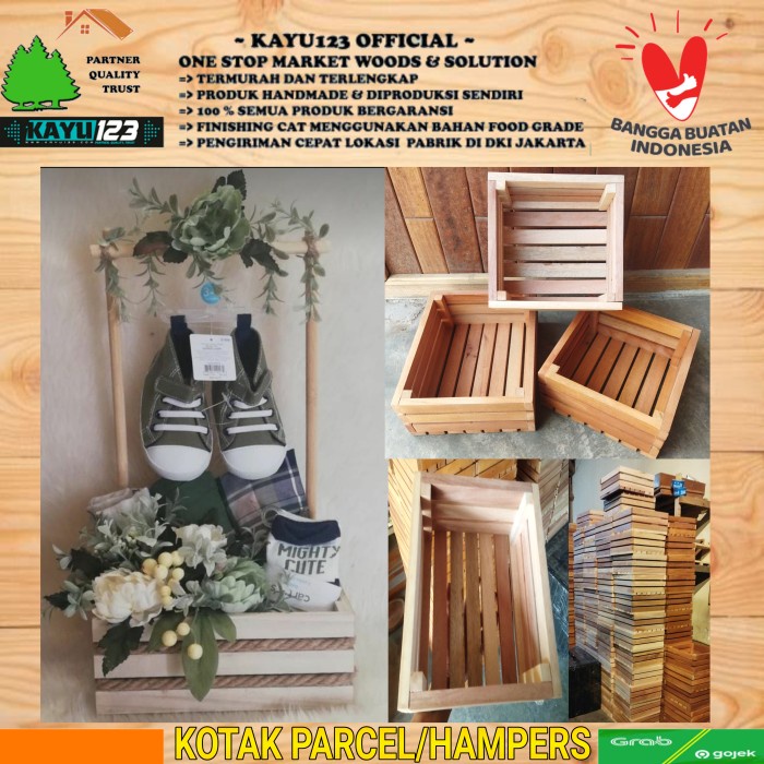 Jual Crate kayu storage parsel hampers box serbaguna Kotak hantaran ...