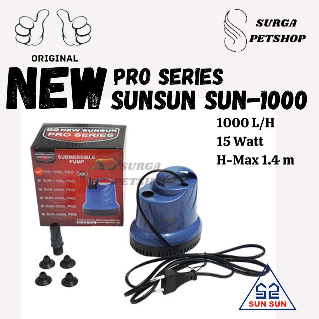Jual NEW SUNSUN SUN 1000 PRO SERIES POMPA AIR CELUP AKUARUM KOLAM IKAN ...