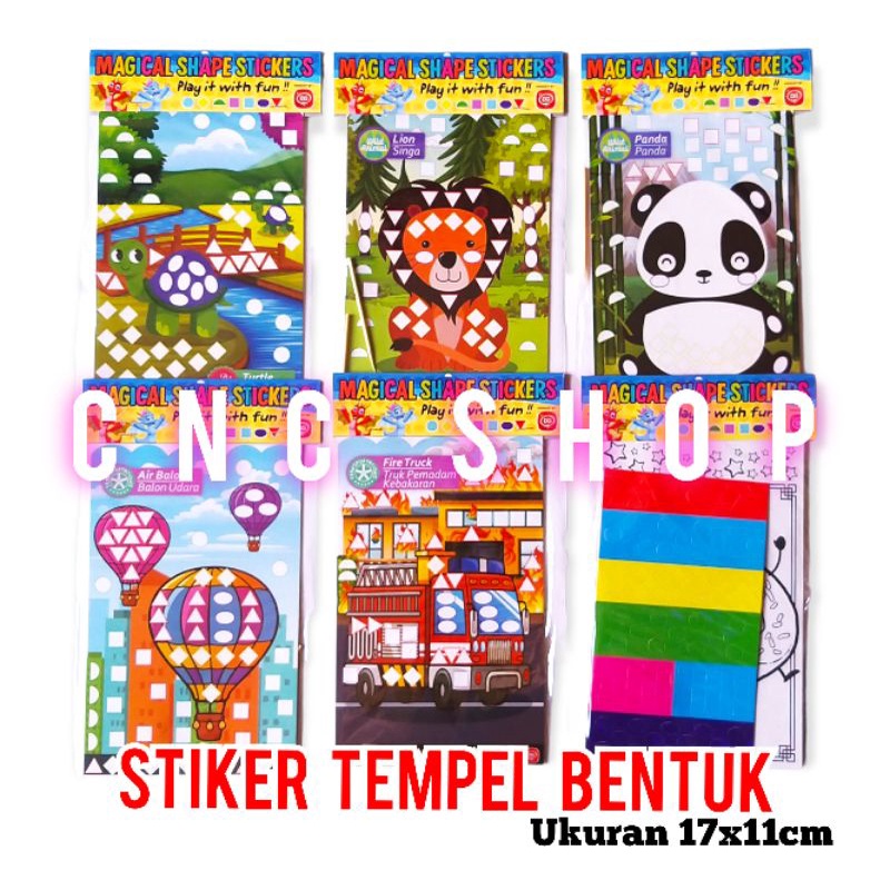 Jual Stiker Tempel Bentuk Warna Warni Magical Shape Sticker Mainan ...