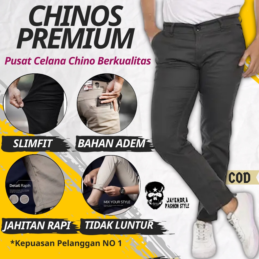 Jual Celana Chino Chinos Cino Cinos Pants Cardinal Panjang Slimfit Katun Casual Kerja Cino ...