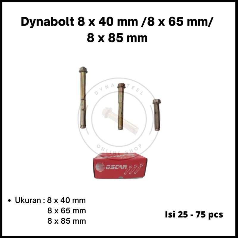 Jual Baut Dynabolt 8 x 40 mm / 8 x 65 mm / 8 x 85 mm /dinabolt/dinabol ...