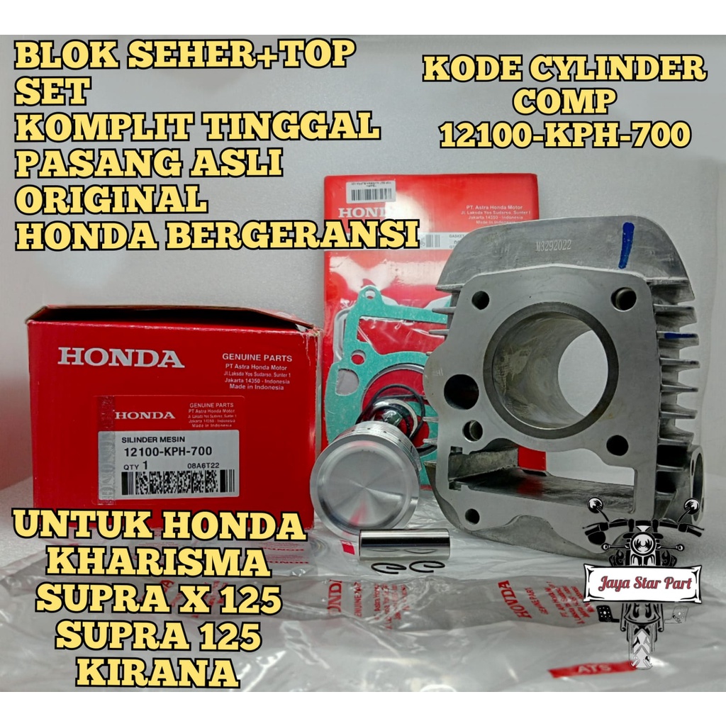 Jual ORI CYLINDER BLOK SEHER PISTON RING KOMPLIT + TOPSET ORIGINAL ASLI HONDA KODE(12100-KPH-700 ...