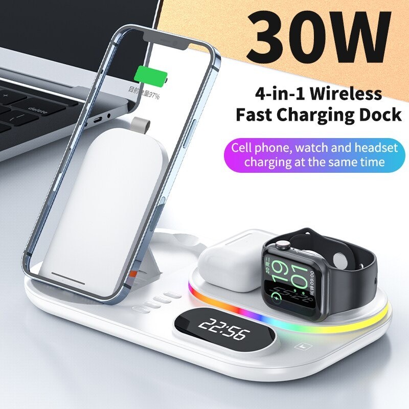 Jual Wireless Charger 3 in 1 Magsafe Apple Watch TWS Airpods A06 ...