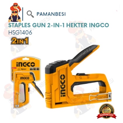 Jual Staples Gun 2-in-1 / Stapler Steples Tembak Staple Gun INGCO ...