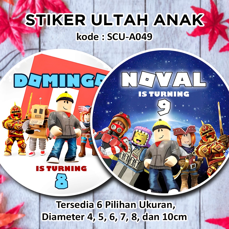 Jual STIKER ULTAH ANAK ROBLOX STICKER LABEL ULANG TAHUN ANAK BINGKISAN ...