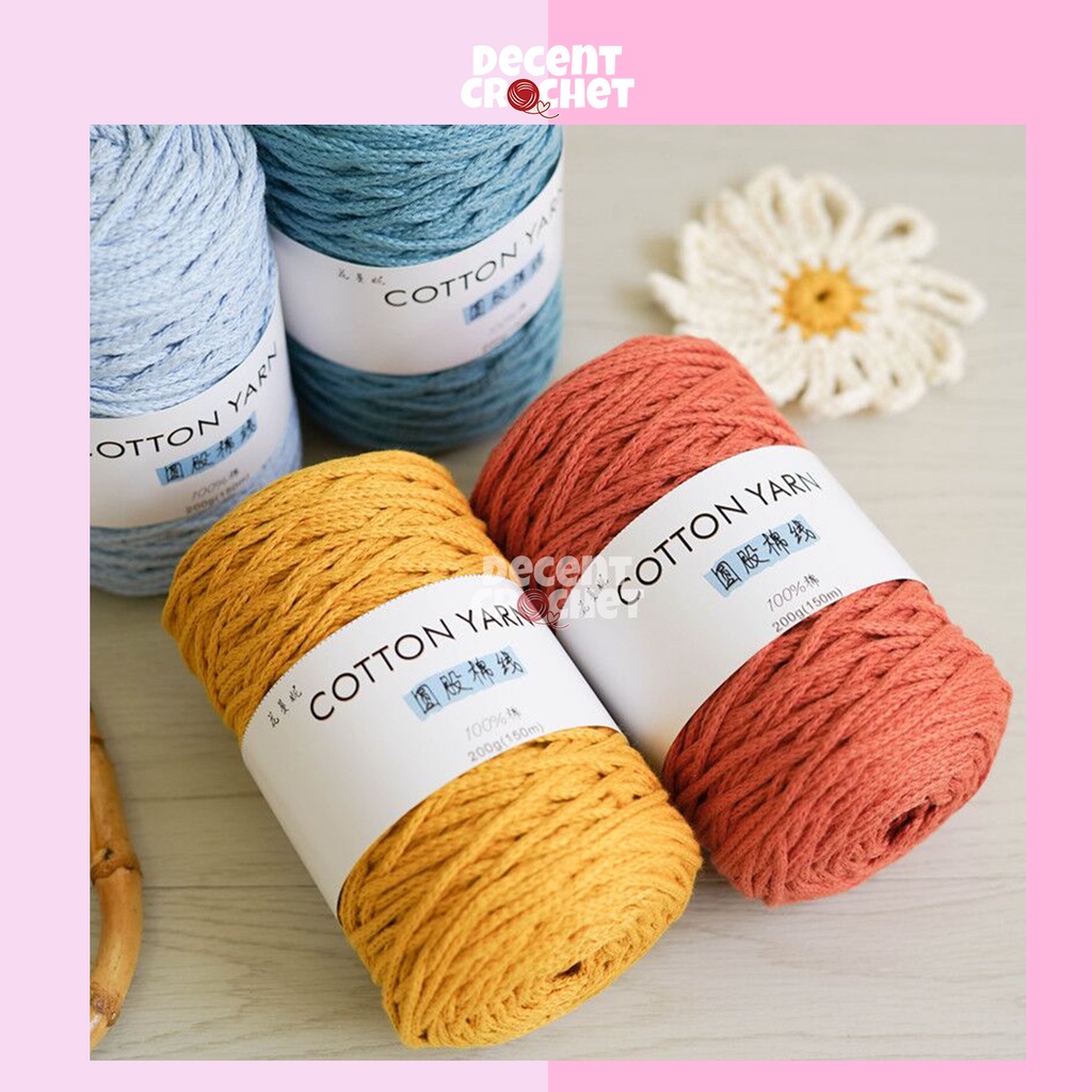Jual Decent Crochet - Benang Rajut Katun Macrame 100% Cotton Cordless ...