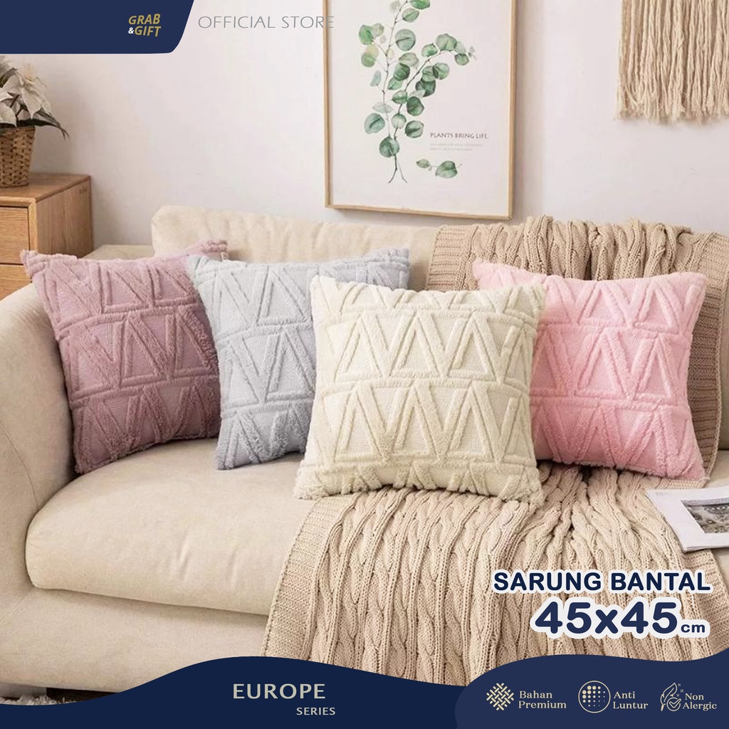 Jual SARUNG Bantal Sofa Europe Style Pattern Style Luxury Bulu Timbul ...