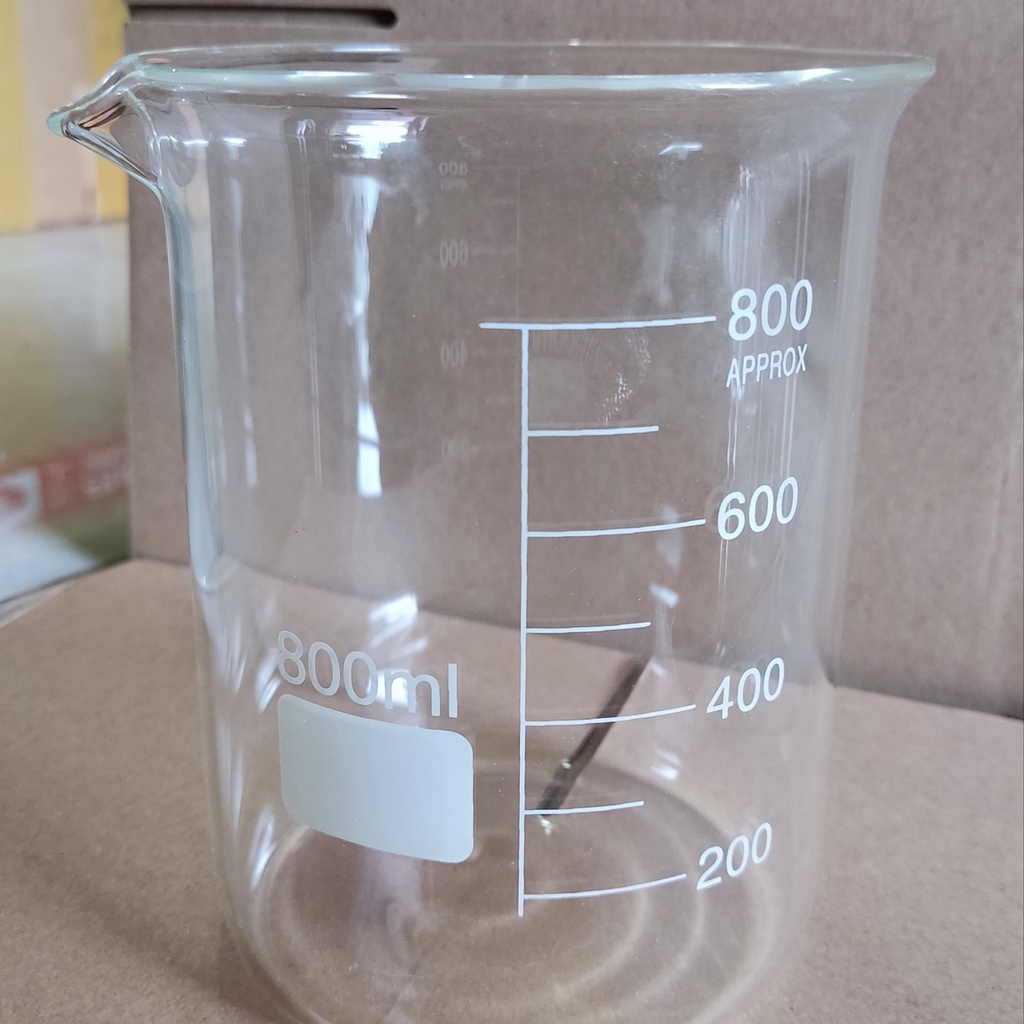 Jual Beaker Glass 800mL kaca low form gelas kimia | Shopee Indonesia