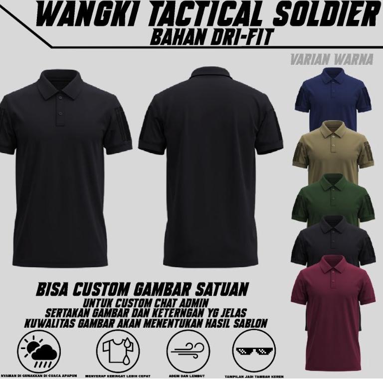 Jual Chekout kaos wangki tactical bahan dri-fit bisa custom satuan ...