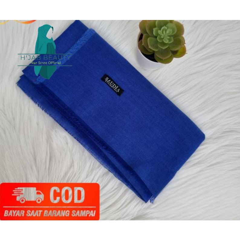 Jual Hijab SAUDIA POLOS RAWIS BIRU BCA | Shopee Indonesia