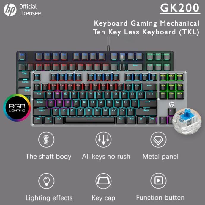 Jual TERMURAH Keyboard Gaming/Gaming Keyboard HP GK200 - RGB Mechanical ...