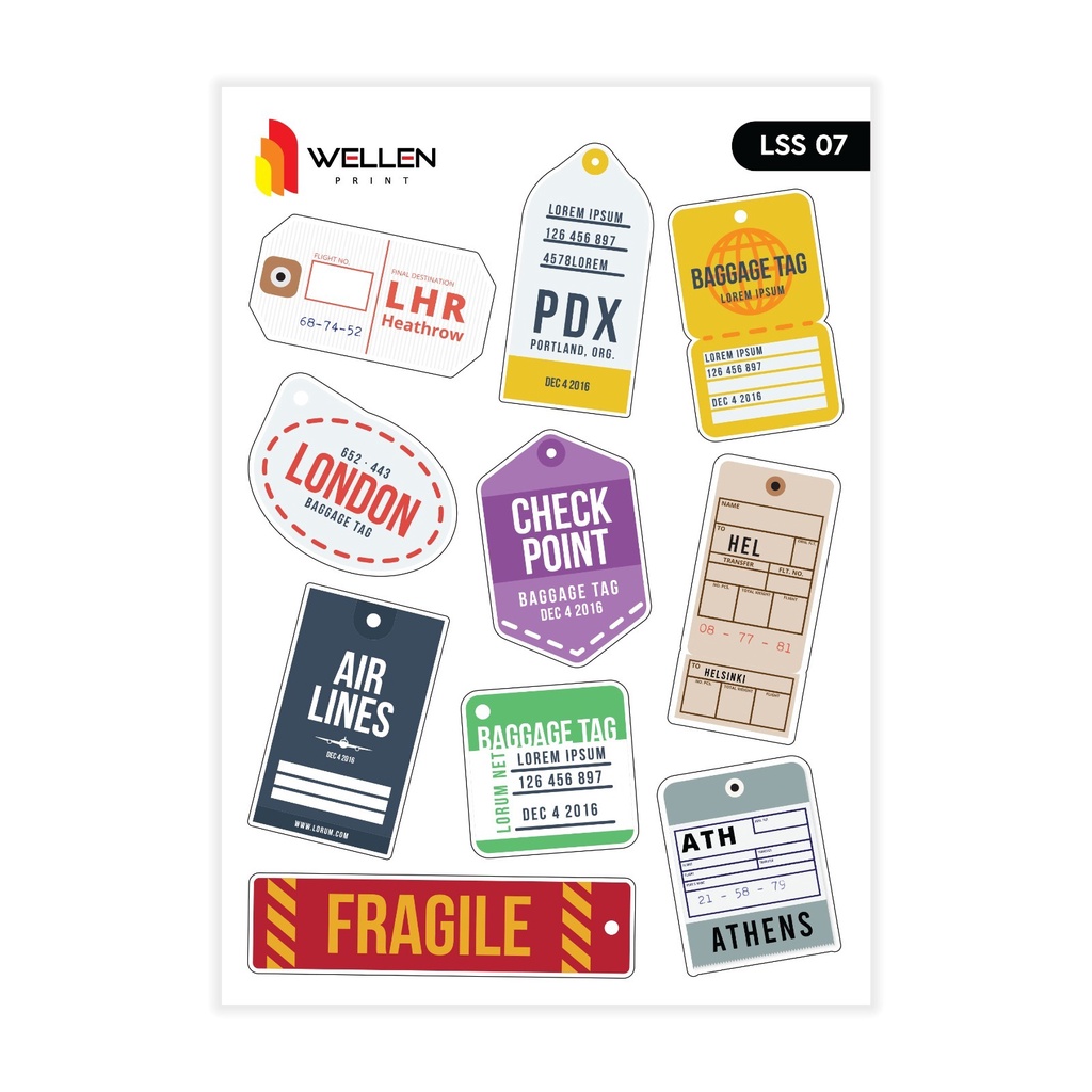 Jual WELLEN PRINT - Sticker Set Koper / Print Sticker Koper Travel ...