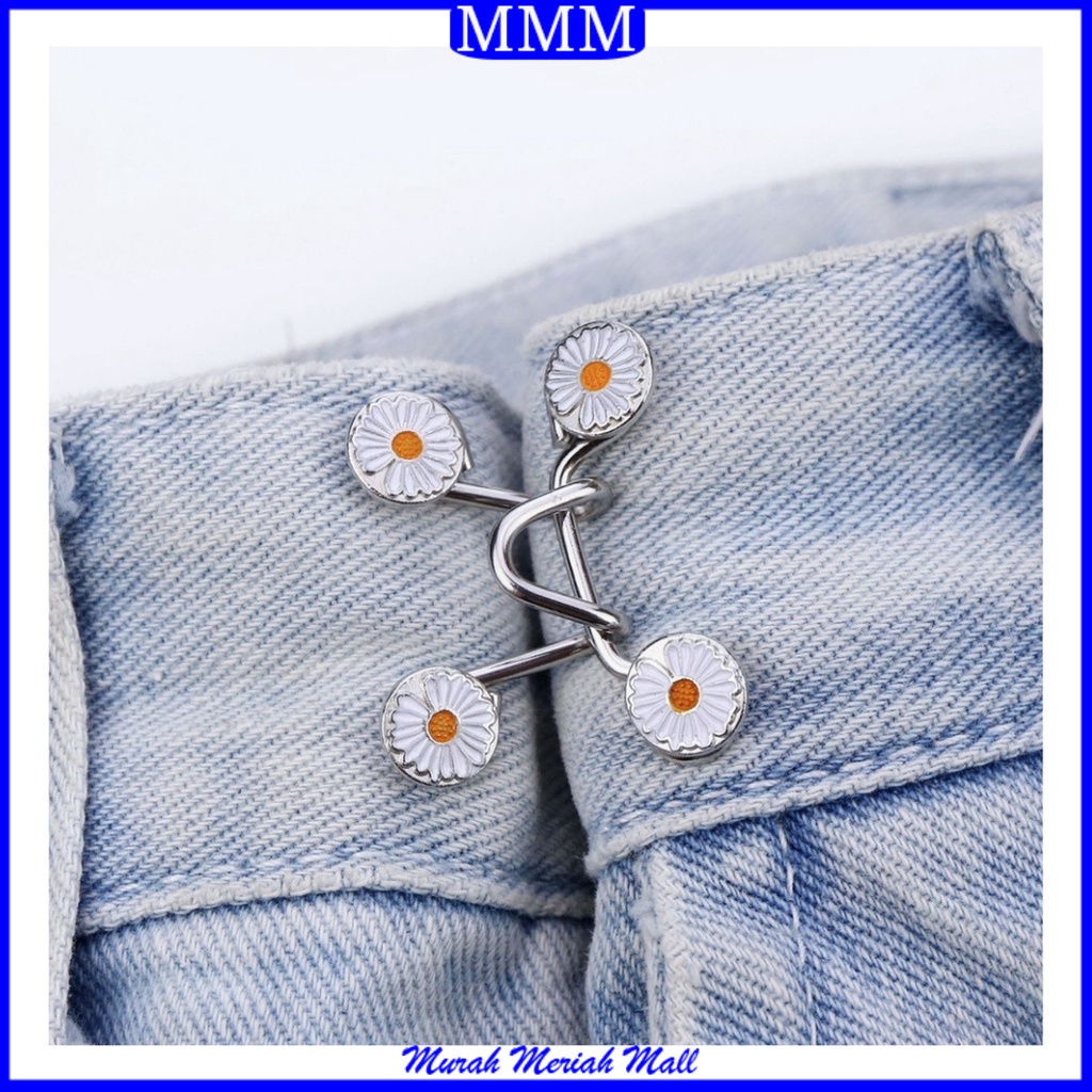 Jual MMM Kancing Jeans Logam Simple Adjustable Motif Bunga Daisy Kait ...
