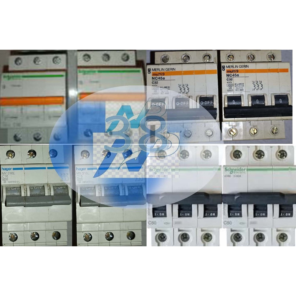 Jual MCB 3p , Schneider & Hager (10a 16a 20a 25a 40a) SECOND | Shopee Indonesia