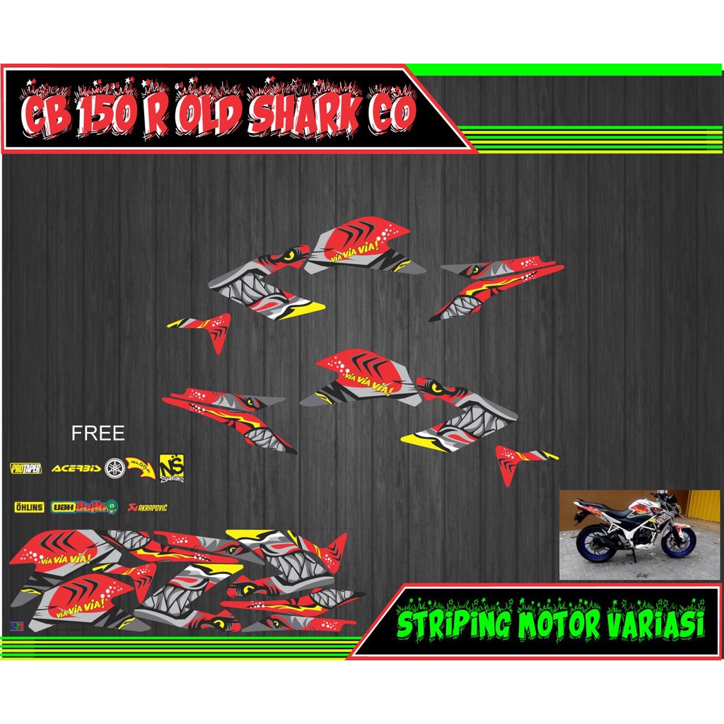 Jual striping stiker variasi motor honda cb150r old sharkco | Shopee ...