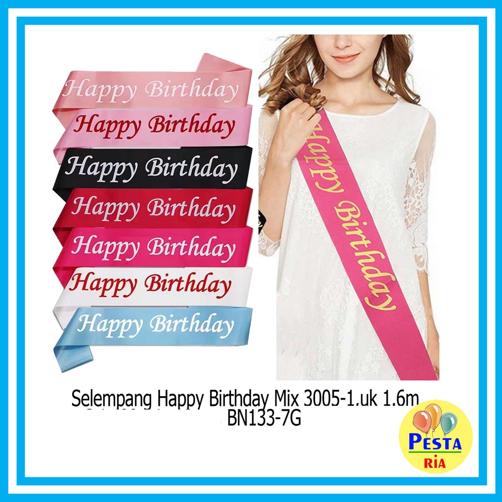 Jual Murah!! (1 Pcs) Selempang Happy Birthday, sash birthday girl ...