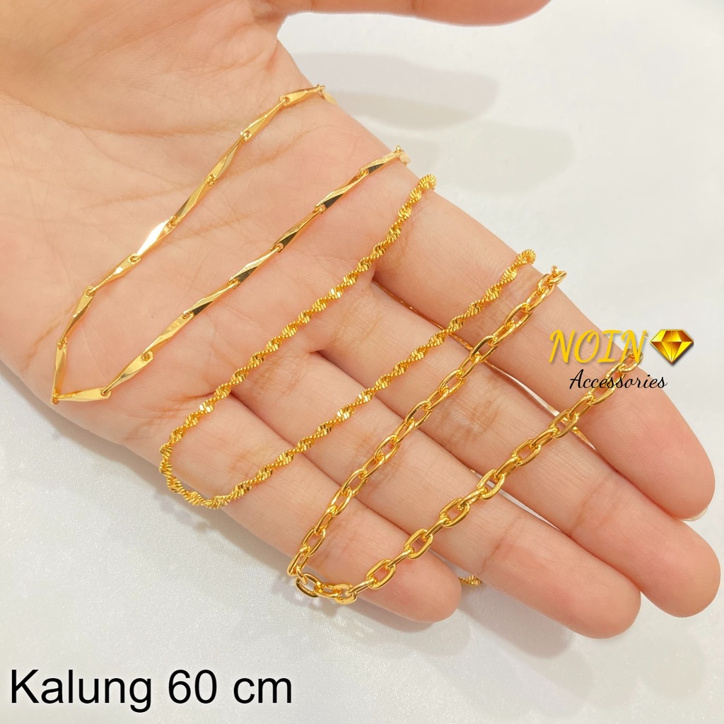Jual Kalung Rantai Lapis Emas 60 cm Macam Model Rantai Aksesoris ...