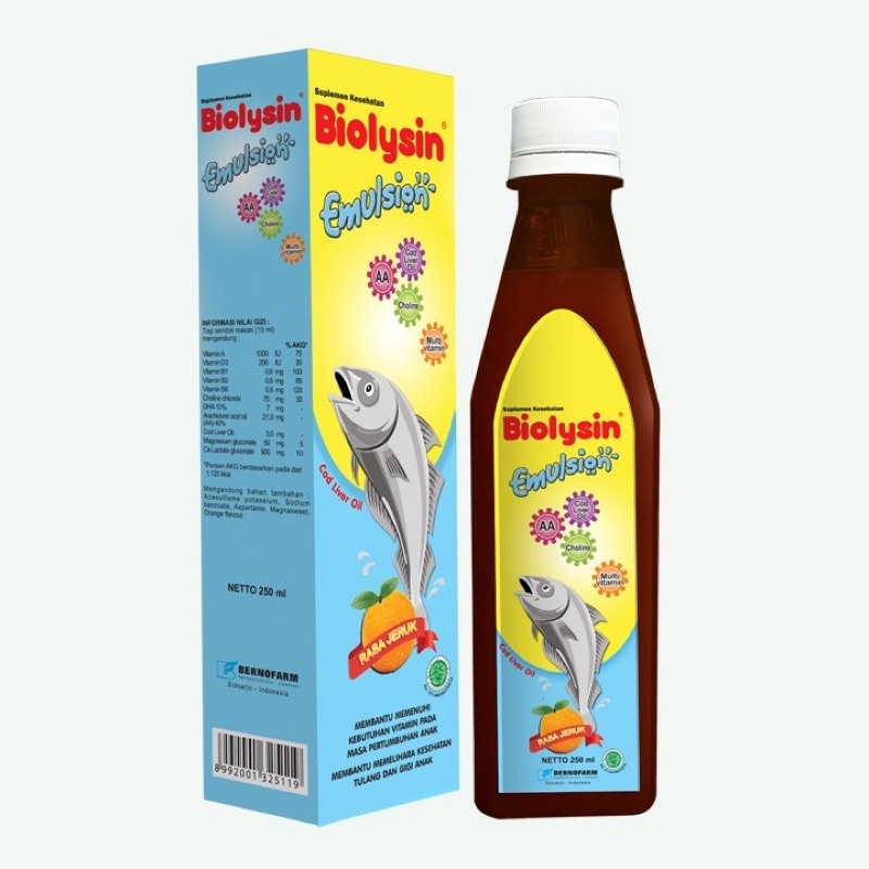 Jual Biolysin Emulsion Syrup Multivitamin Anak Rasa Orange 250ml ...
