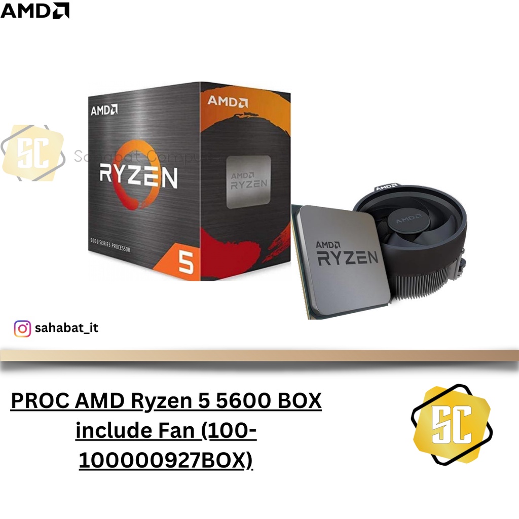 Jual PROC AMD RYZEN 5 5600X BOX WRAITH Include Fan ( Harus pasang vga ...