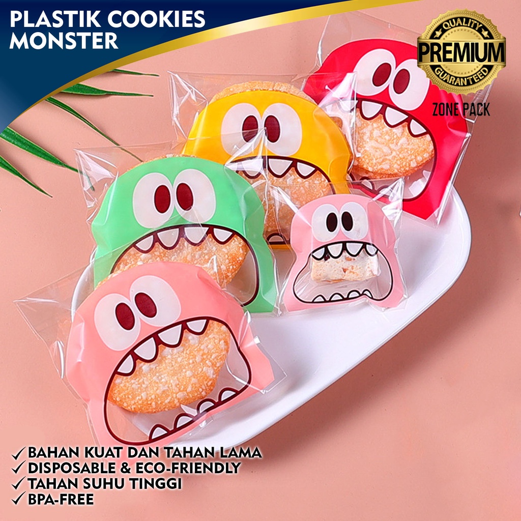 Jual [100 PCS] Plastik Cookies Monster | Plastik kue | Plastik Permen ...