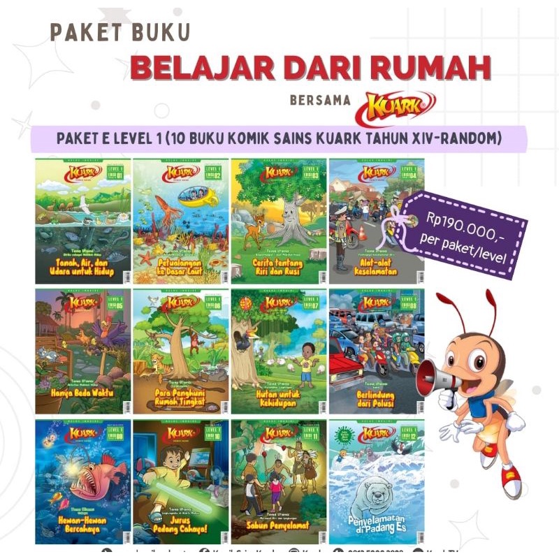 Jual Paket E level 1 (10 buku komik sains kuark tahun XIV-random ...