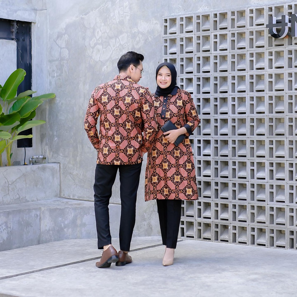 Jual Benang Raja Batik Couple Pria Wanita Motif Bunga Kotak | Shopee ...