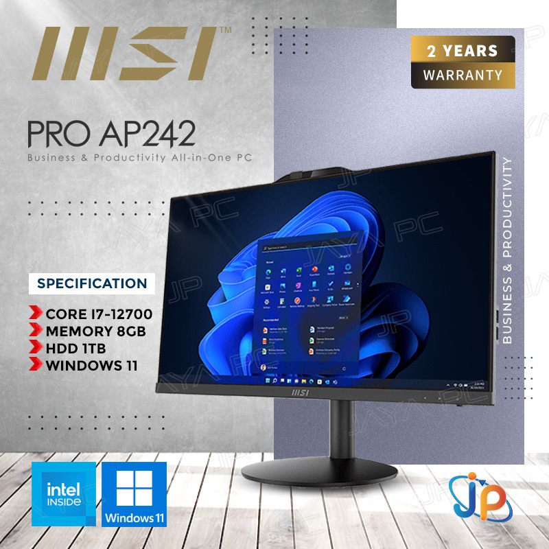 Jual MSI AIO All In One Pro AP242 12M (I7 12700, 8GB, HDD 1TB, Win 11) | Shopee Indonesia