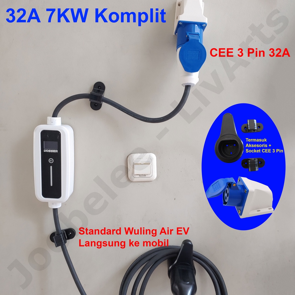 Jual Vosser EV Fast Charger Type 2 7KW 32A 3.5KW 16A GBT Wuling Air EV ...