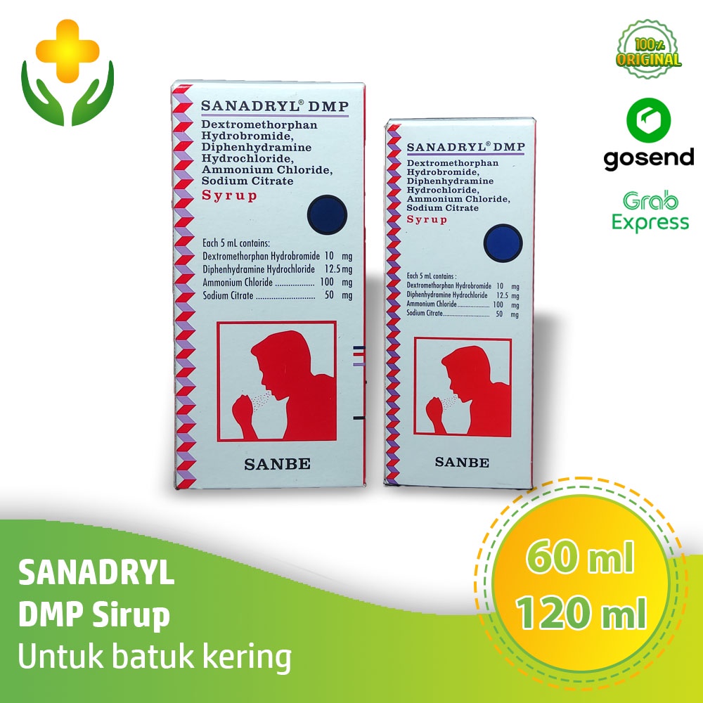Jual Sanadryl DMP Sirup 60 ml 120 ml Obat Batuk Kering Anak Dewasa ...
