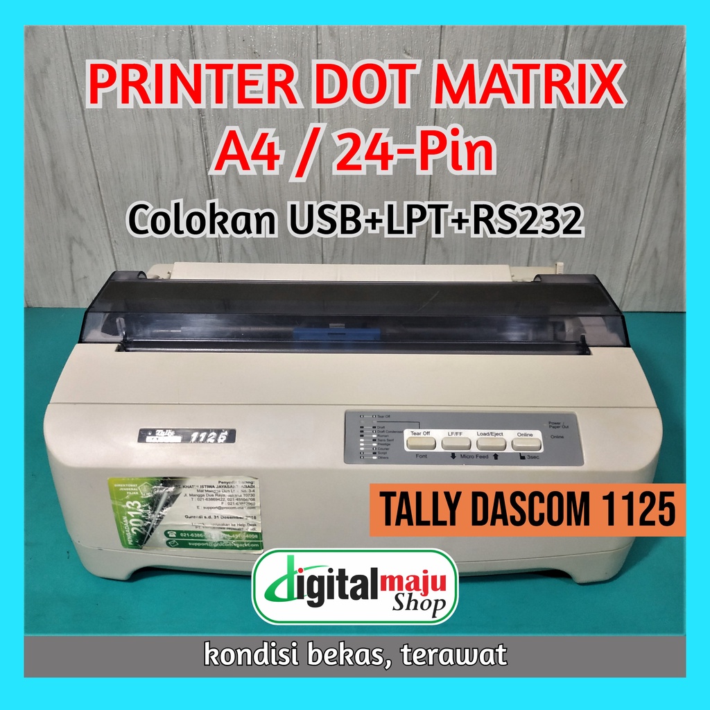Jual Printer Dot Matrix BEKAS 24-pin ukuran A4, TALLY DASCOM 1125, Colokan USB & Parallel ...