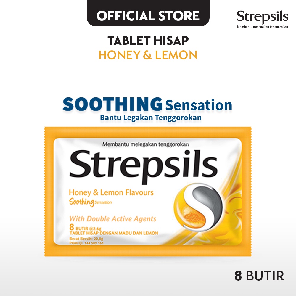 Jual Strepsils Soothing Honey Lemon 8s - Permen Pelega Tenggorokan ...