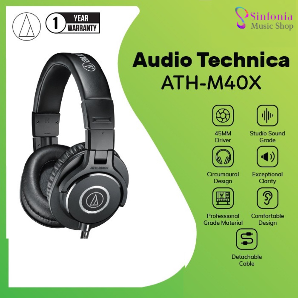 Jual Audio Technica ATH-M40X Professional Monitoring Headphone | Shopee ...