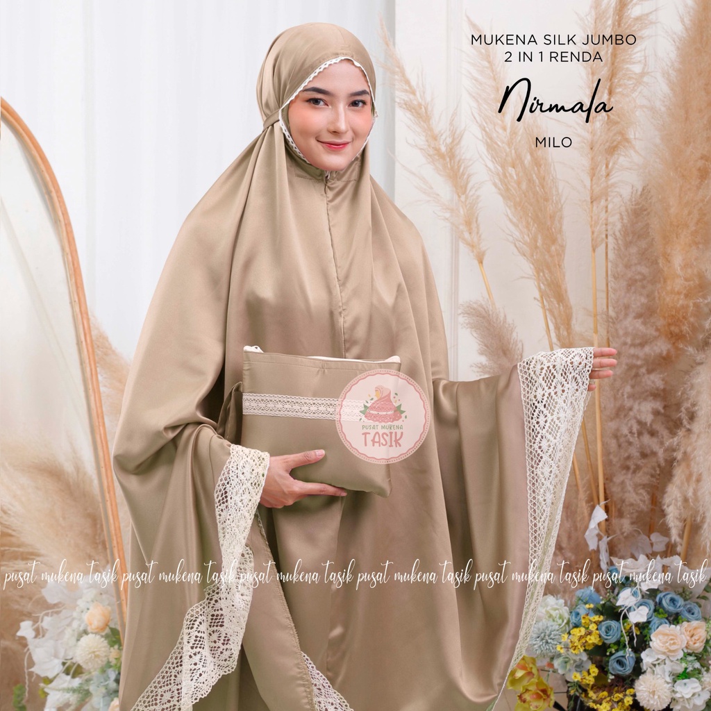 Jual PUSAT MUKENA TASIK - MUKENA DEWASA JUMBO SILK 2 IN 1 RENDA NIRMALA ...