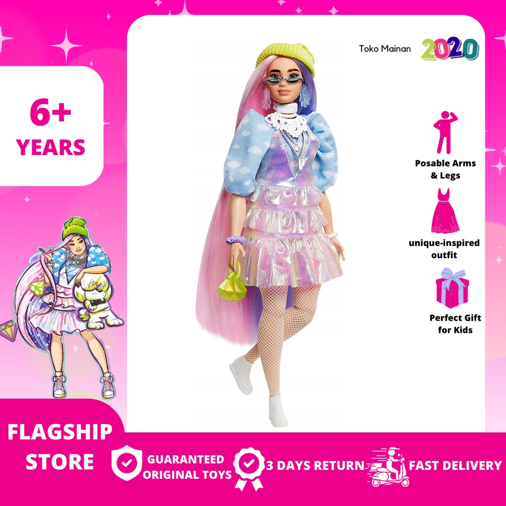 Jual Barbie Extra GRN27 Purple Pink Hair Original - Boneka Barbie ...
