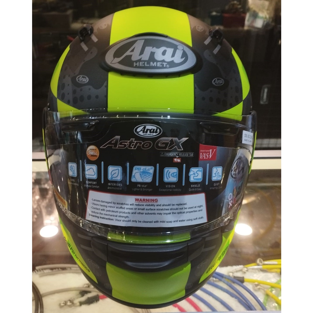Jual ARAI ASTRO - GX CHEKER YELLOW FROSS | Shopee Indonesia
