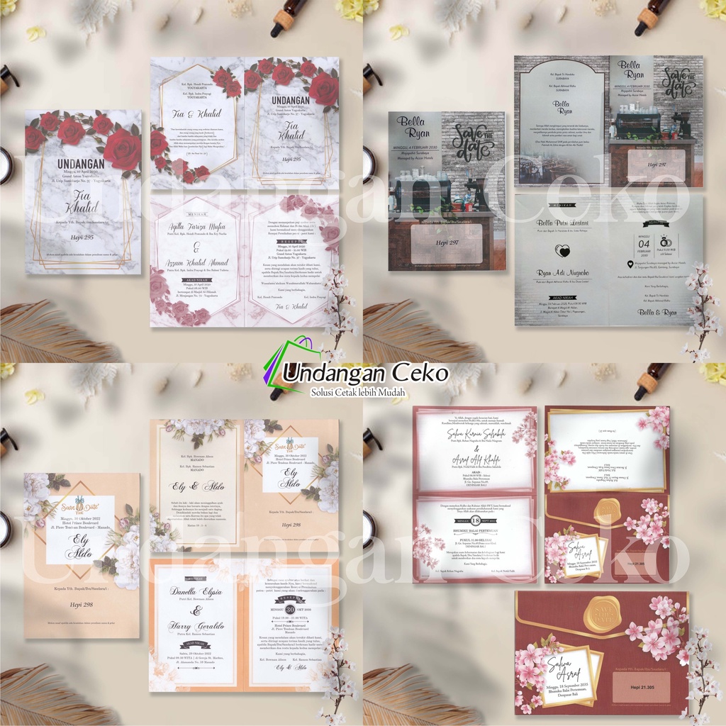 Jual Undangan Desain Vintage Floral Coffe Bar Terbaru Untuk Pernikahan ...