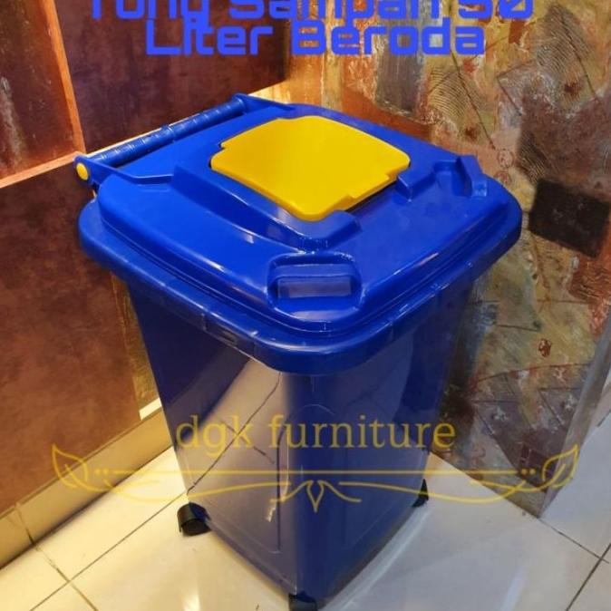 Jual Tong Tempat Sampah Plastik Dustbin Besar Roda Beroda 50 Liter 50L ...