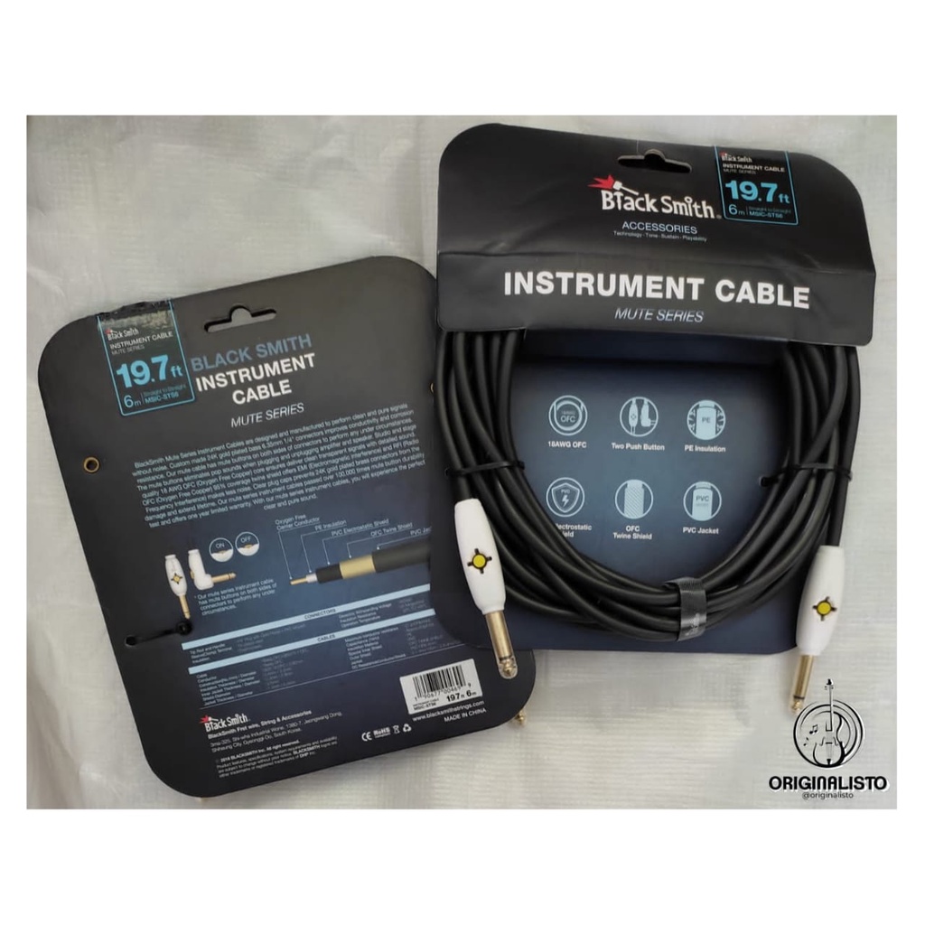 Jual Kabel Jack Gitar/Bass/Keyboard 6 meter - Blacksmith MSIC-STS6 ...