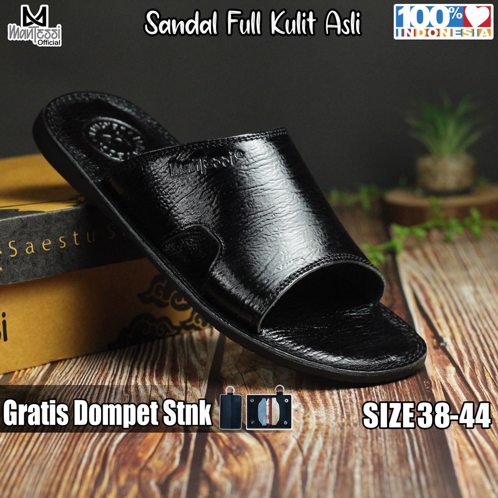 Jual Mantessi Sendal Kulit Pria / Sandal slop full kulit Sapi (M11 ...
