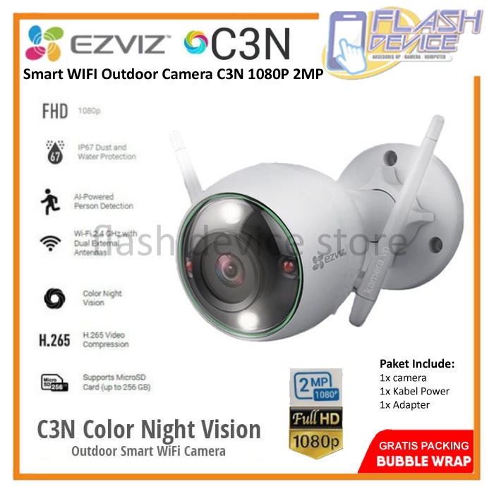 Jual CCTV EZVIZ CS-C3N Smart WIFI Outdoor Camera IPCAM Resolusi FHD ...