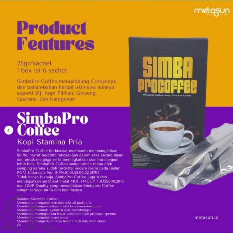 Jual kopi Simba Pro | Simba Procofee | Kopi Stamina metasun | simba pro ...