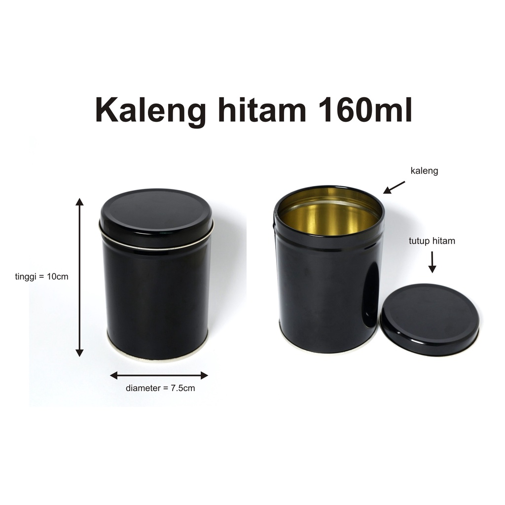 Jual Kaleng hitam 160ml packaging - kaleng hitam tinggi | Shopee Indonesia