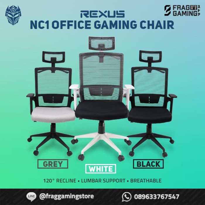 Jual Kursi Rexus Nc-1 / Nc1 Ergonomic Office Chair Kursi Kantor - Hitam ...
