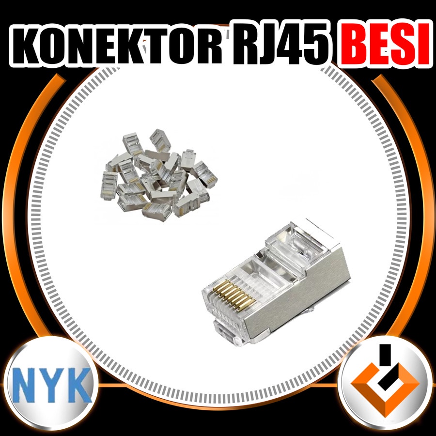 Jual Konektor RJ 45 cat 5 Original Besi NYK Connector Kabel lan RJ45 ...