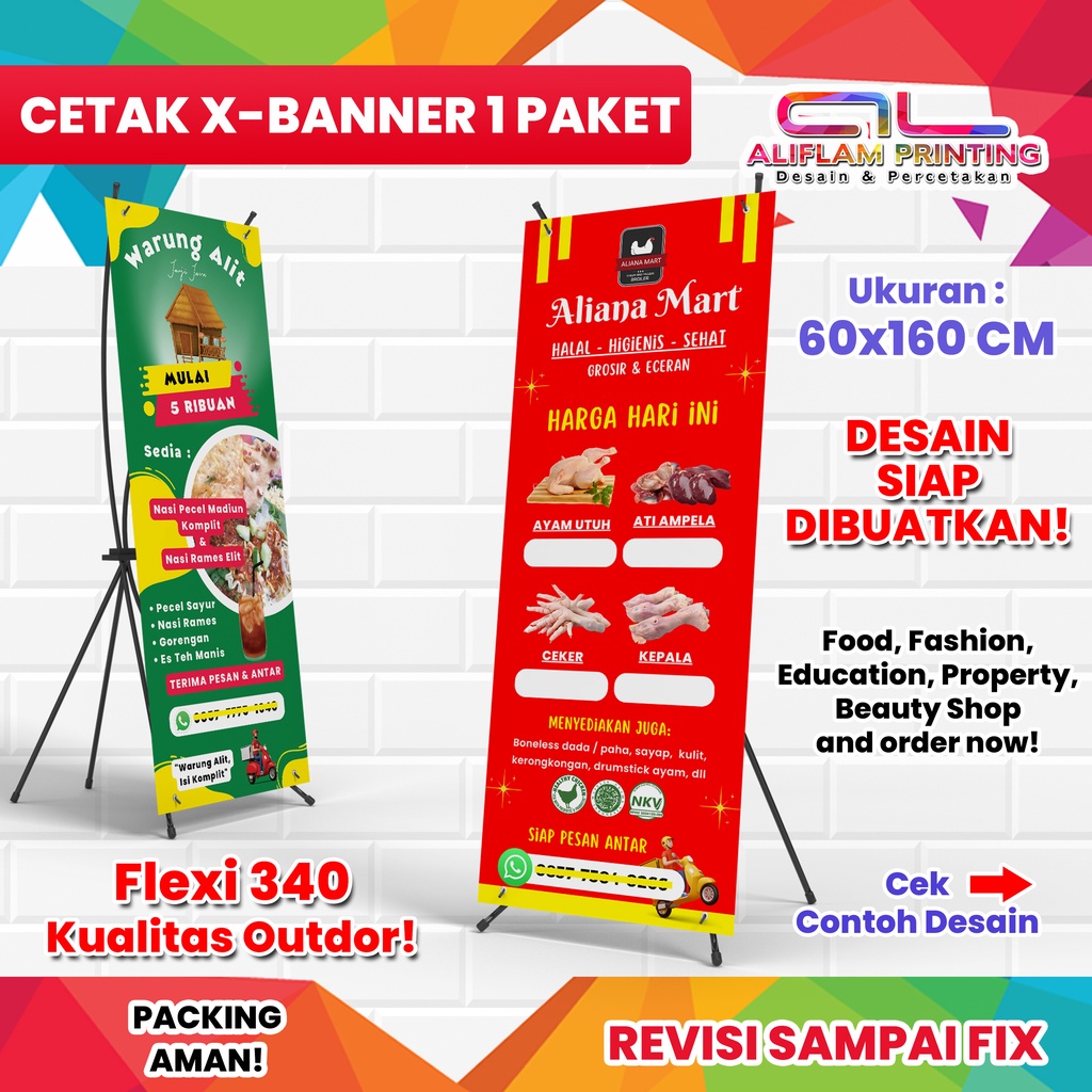 Jual CETAK X-BANNER MURAH | SUDAH 1 PAKET | DESIGN BISA DIBUATKAN | Revisi Sampai Fix | Shopee ...