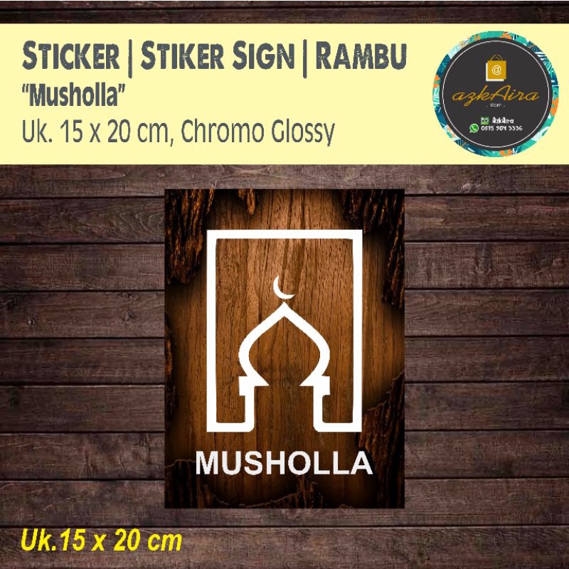 Jual Sticker Stiker Sign Musholla Desain Modern Office - Uk. 15x20 cm ...