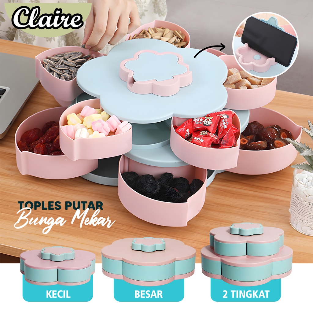 Jual Toples Putar Bunga Mekar / Flowers Candy Box / Toples Putar Kue ...