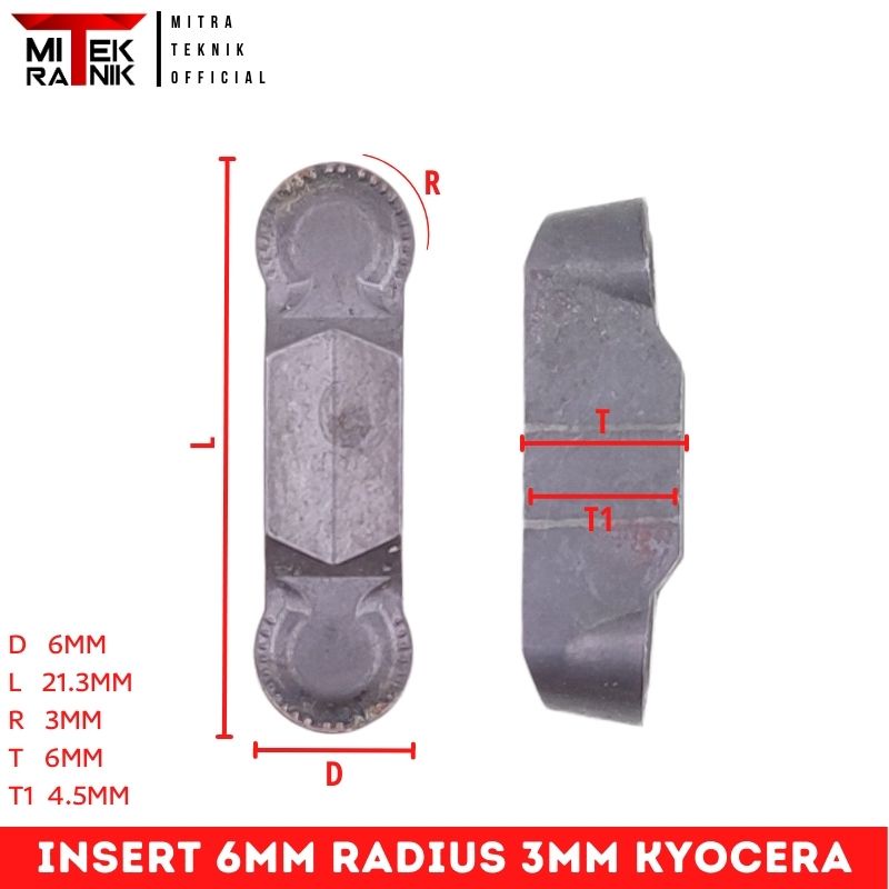 Jual Insert Bubut Potong GMM 6mm Radius 3mm KYOCERA Untuk Holder Bubut KGMR | Shopee Indonesia