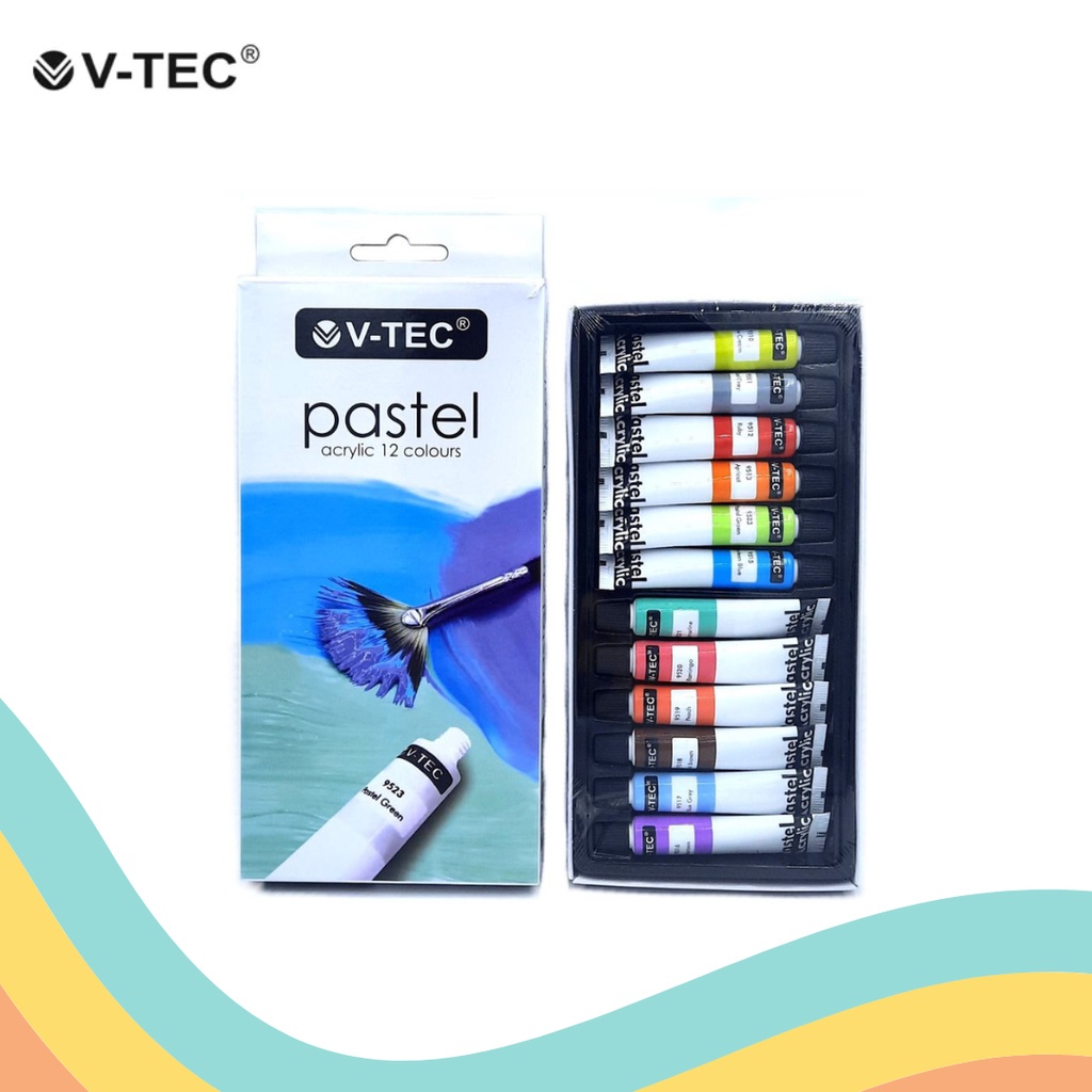 Jual V tec acrylic paint cat akrilik pastel neon metallic colours 6 ml ...