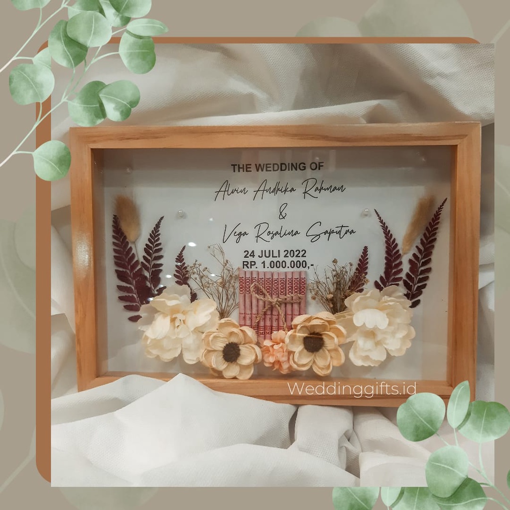 Jual Bingkai Mahar Pernikahan rustik/kayu/natural bunga kering | Shopee ...